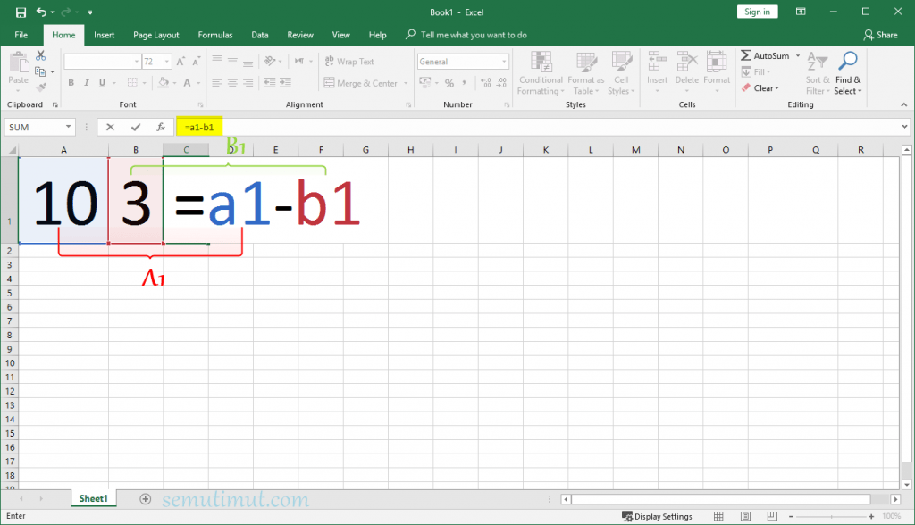 Rumus Penjumlahan dan Pengurangan Excel
