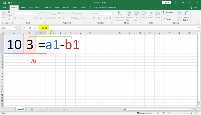 Rumus Penjumlahan dan Pengurangan Excel